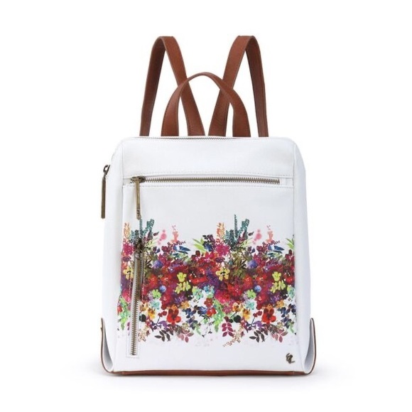 Elliott Lucca | Bags | Elliott Lucca Floral Faux Leather Backpack ...